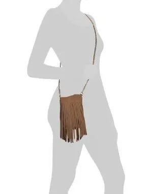 Moda Luxe | Bags | Moda Luxe Suede Fringe Crossbody With Chain Strap ...